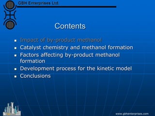 A Kinetic Model of Methanol Formation Over LTS Catalysts | PDF ...