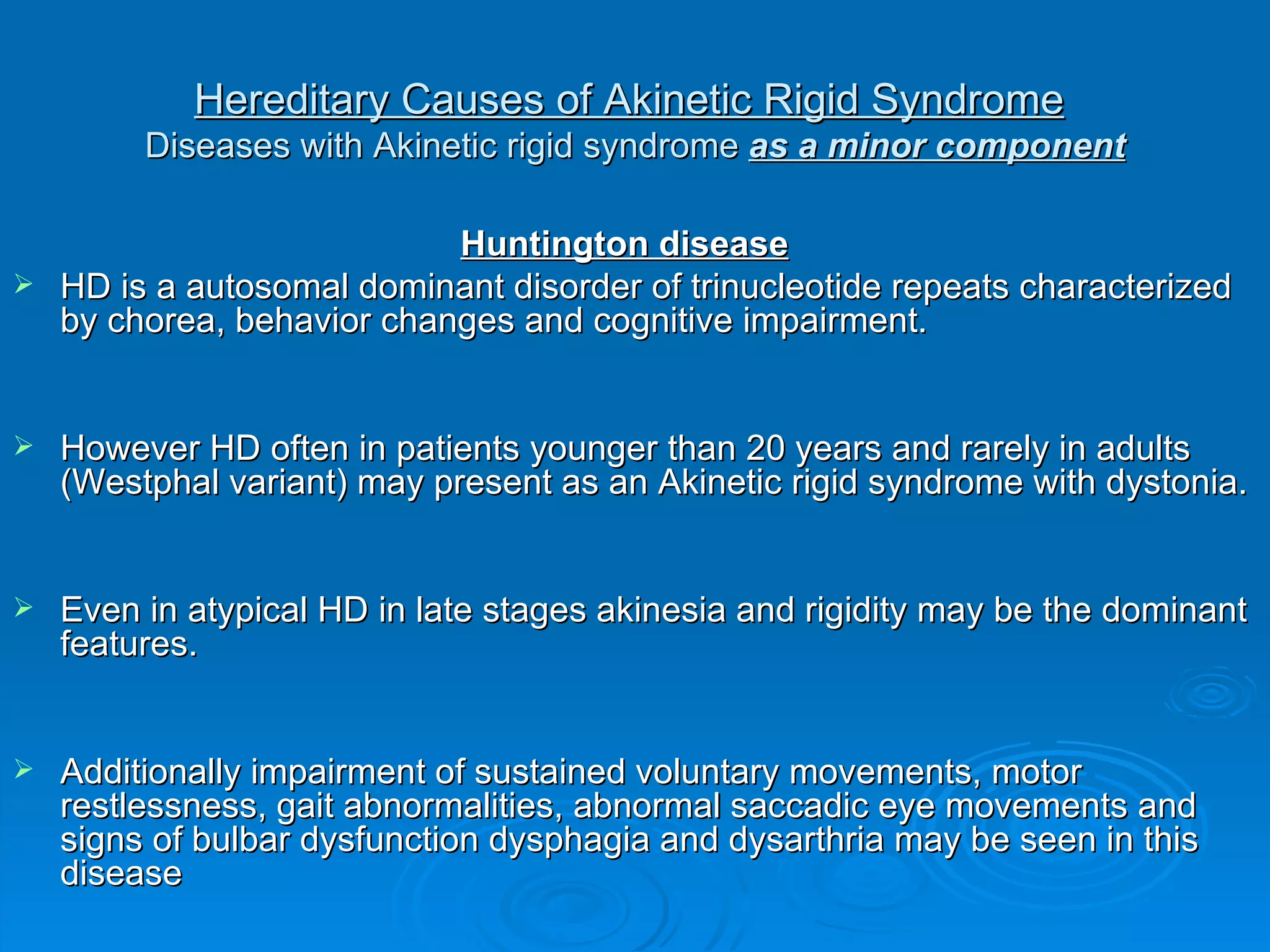 Akinetic rigid syndrome | PPT