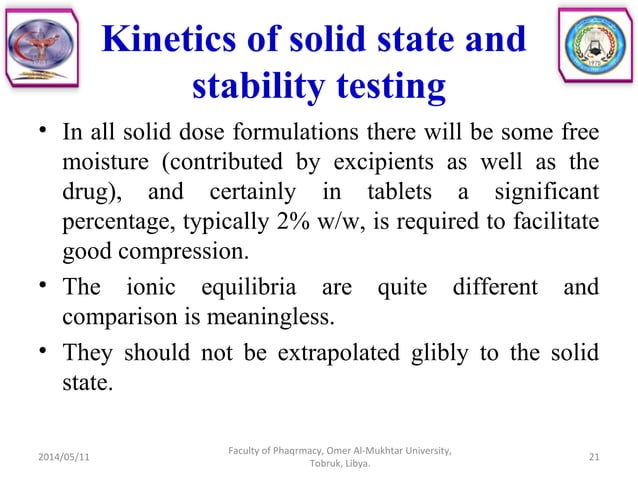 Kinetics and drug stability | PPT