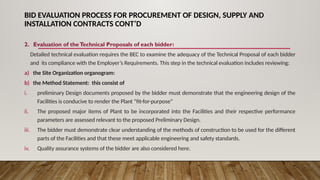 PRESENTATION ON BID EVALUATION OF DESIGN, SUPPLY AND INSTALL CONTRACT ...