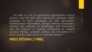 Agricultural Knowledge Information/Innovation System | PPT