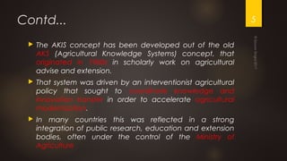 Agricultural Knowledge Information/Innovation System | PPT