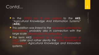 Agricultural Knowledge Information/Innovation System | PPT