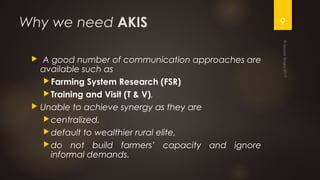 Agricultural Knowledge Information/Innovation System | PPT