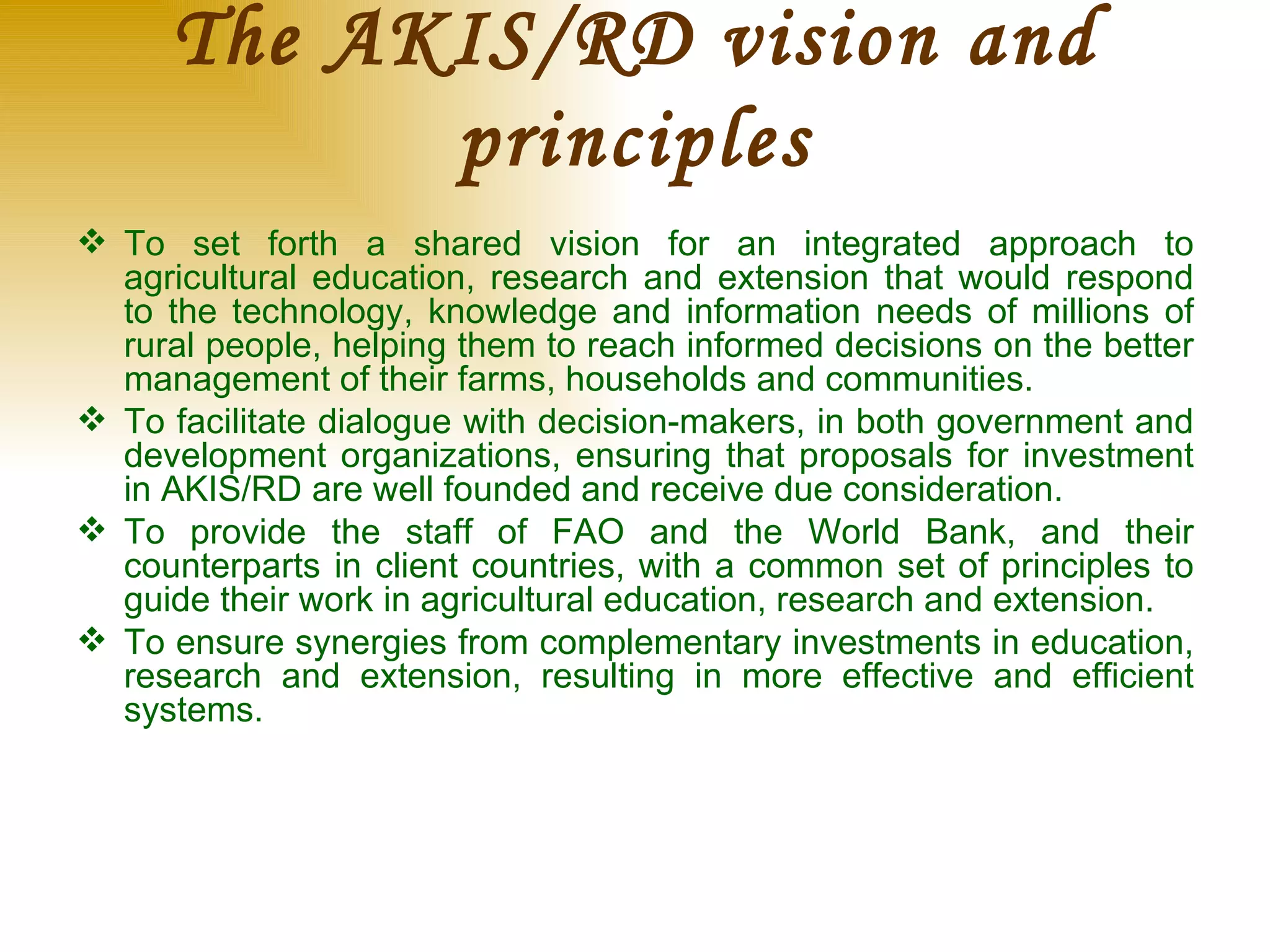 AGRICULTURE KNOWLEDGE INFORMATION SYSTEM | PPT
