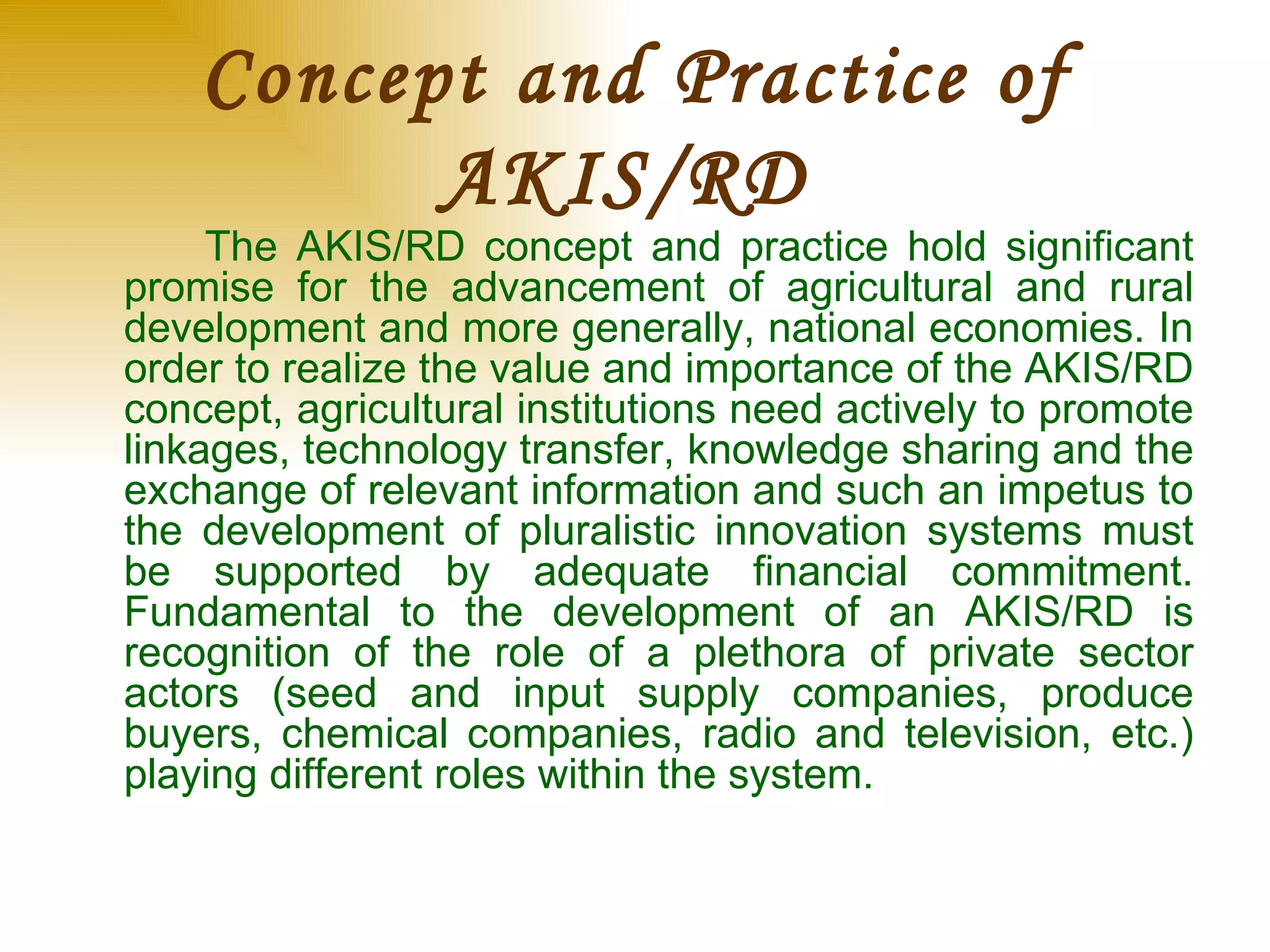 AGRICULTURE KNOWLEDGE INFORMATION SYSTEM | PPT