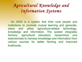 AGRICULTURE KNOWLEDGE INFORMATION SYSTEM | PPT