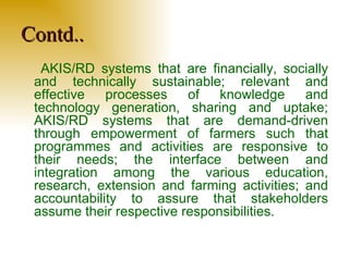 AGRICULTURE KNOWLEDGE INFORMATION SYSTEM | PPT