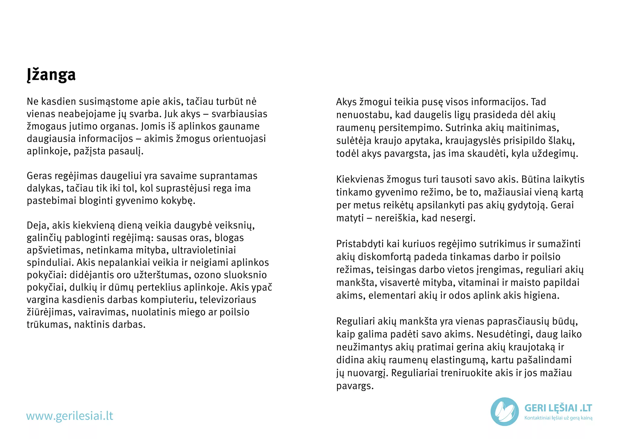 Akių pratimai | PDF