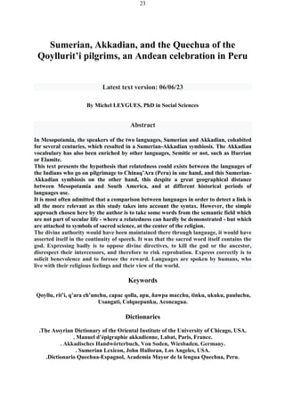 Akkadian, Sumerian, and Quechua, Aymara languages.pdf