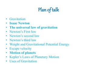 gravitation ppt srinivasa | PPTX | Physics | Science