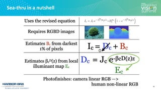 “Sea-thru: A Method for Removing Water from Underwater Images,” a ...