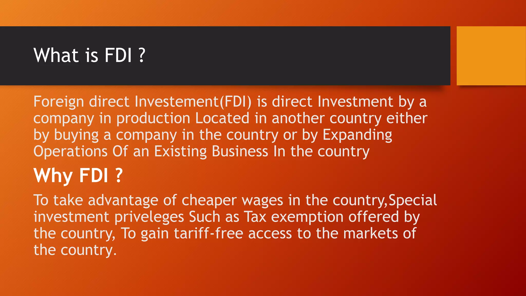 FDI IN INDIA :ADVANTAGES AND DISADVANTAGES | PPT