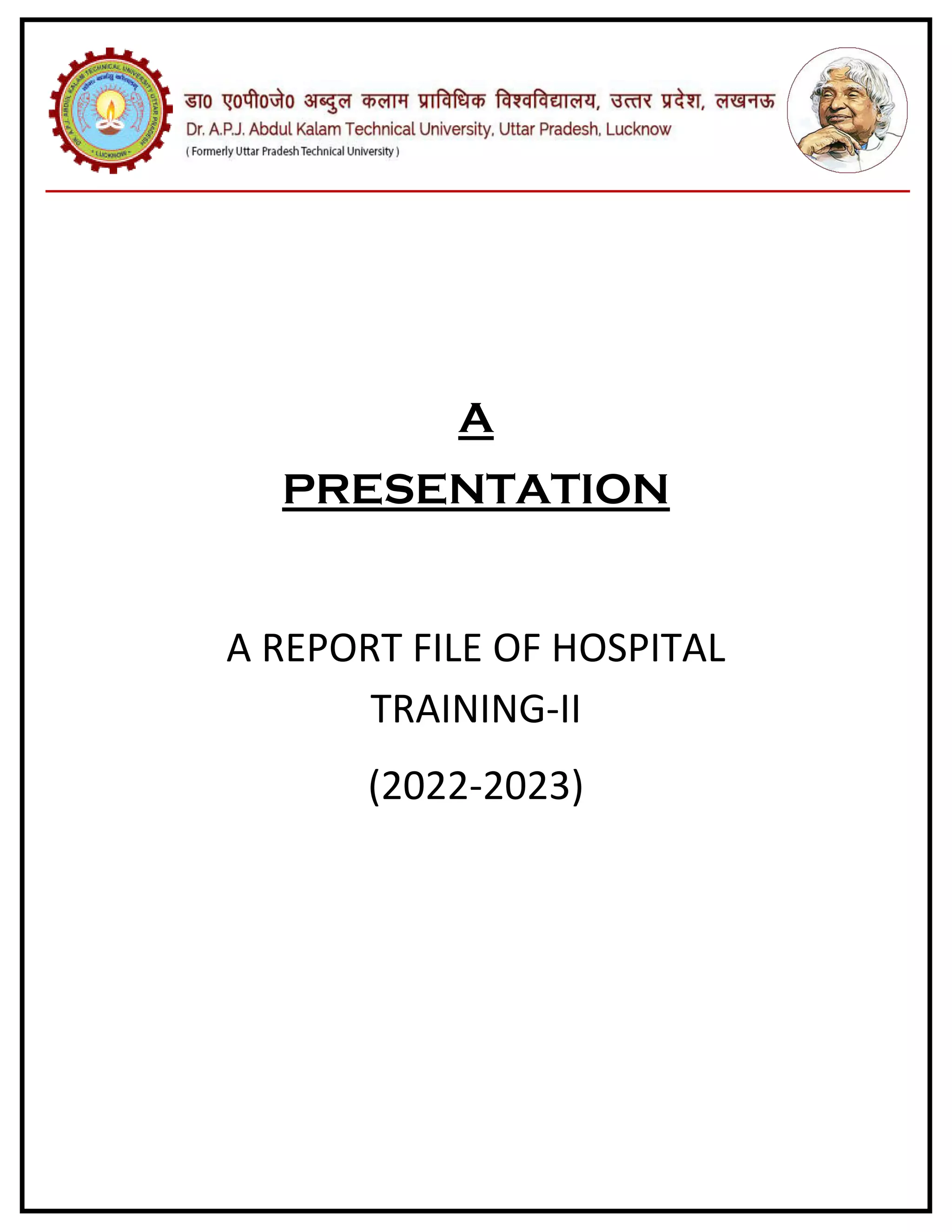 Hospital Training Report-II | PDF