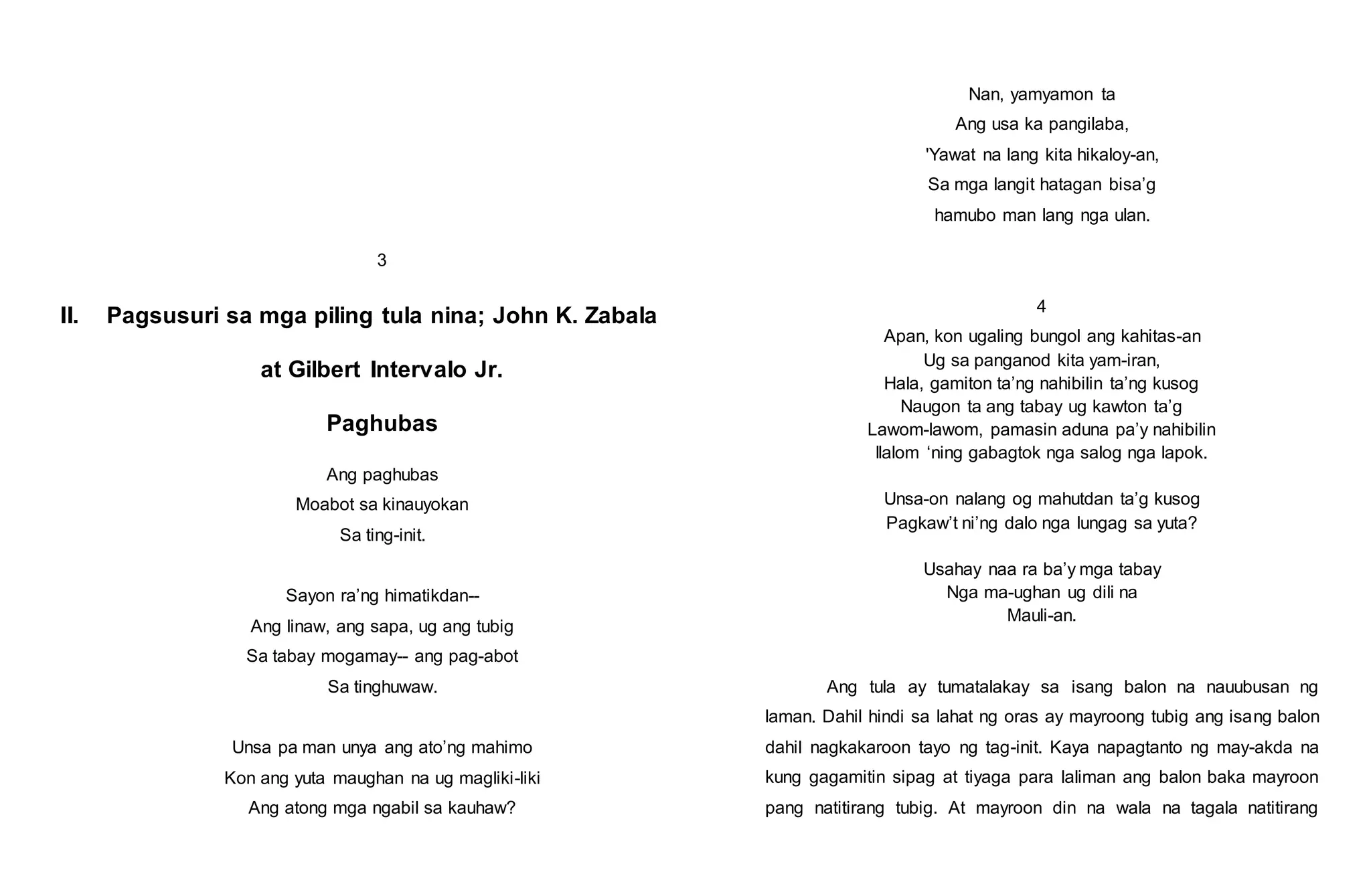 Bisaya tulad ng Tula, Maikling Kwento, at Dula | DOCX