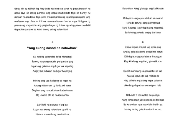 Bisaya tulad ng Tula, Maikling Kwento, at Dula | DOCX