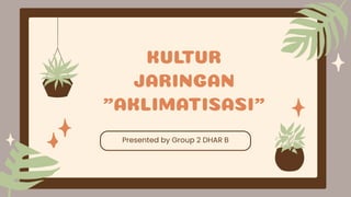 Aklimatisasi_kelompok dua mata kuliah kultur jaringan | PPTX