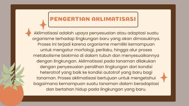 Aklimatisasi_kelompok dua mata kuliah kultur jaringan | PPTX