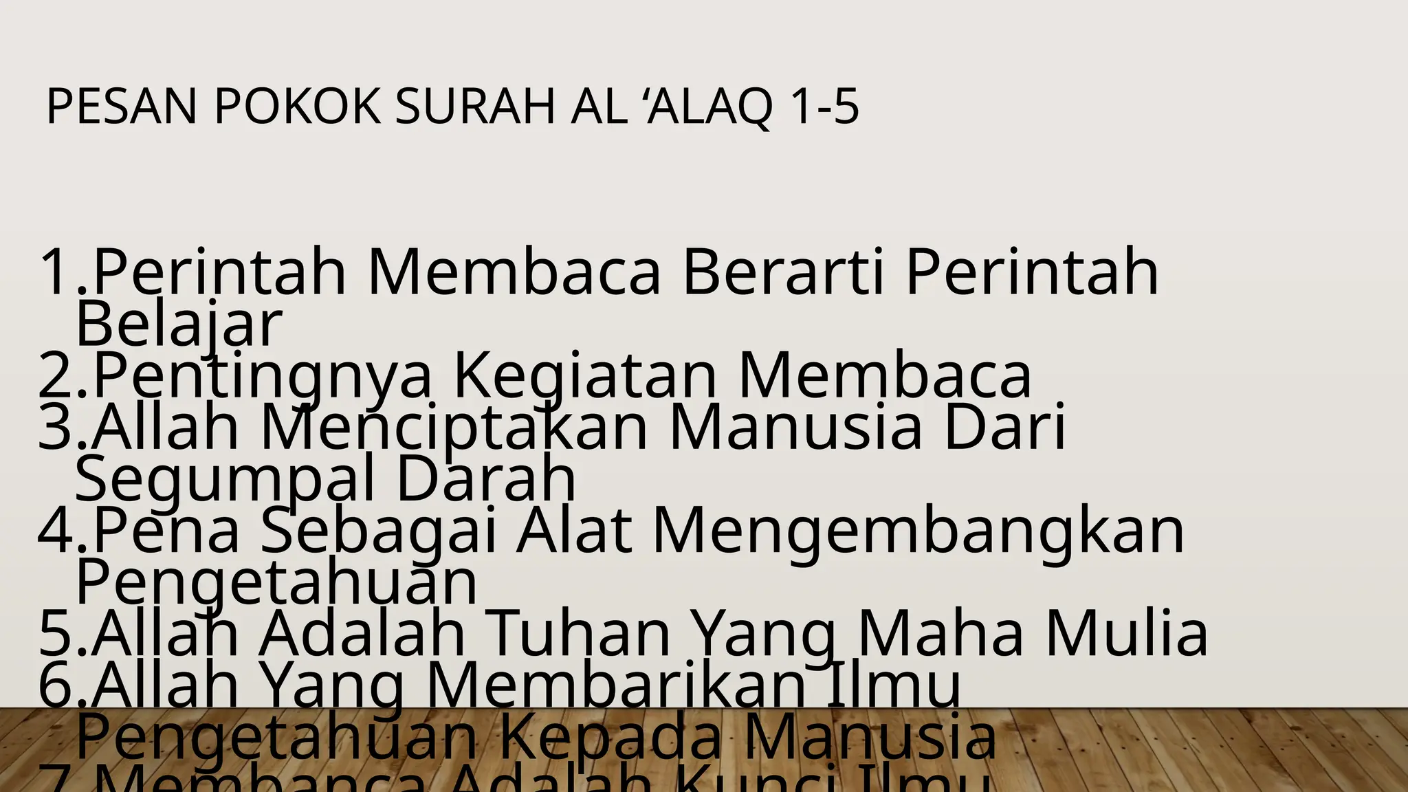 Mata Pelajaran PAI SD Materi Surah Al' Alaq Ayat 1-5 | PPTX