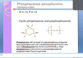 Phosphazenes ppt or pdf ( inorganic chemistry notes ) | PDF