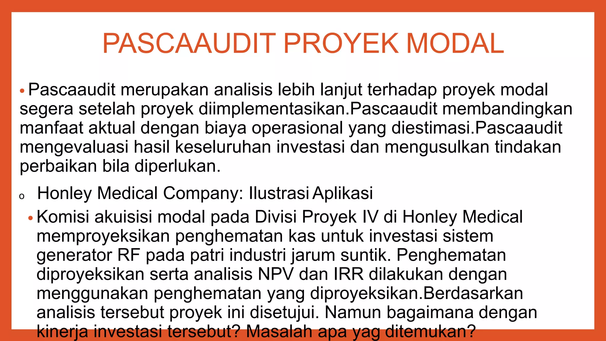 Bab. 13 Keputusan Investasi Modal | PPTX