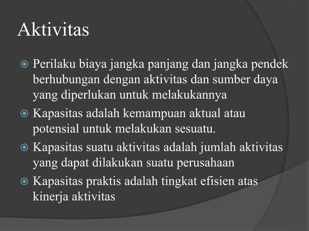 BAB 3 PERILAKU BIAYA AKTIVITAS | PPTX