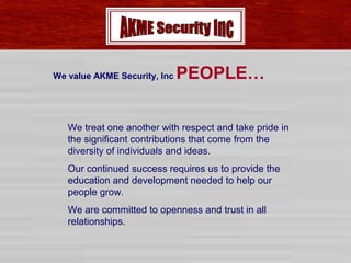 Akme values slide presentation | PPT
