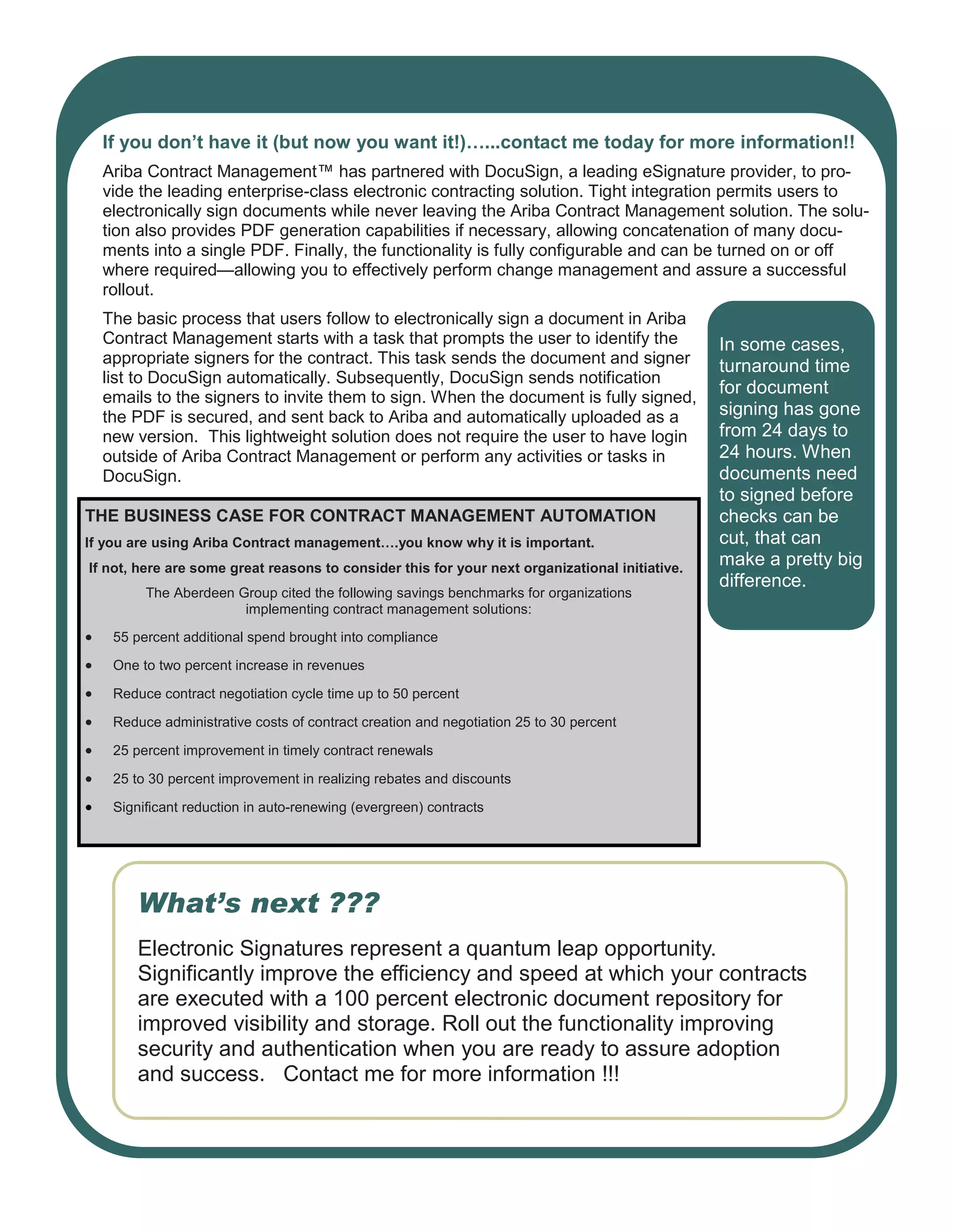 Ariba Knowledge Nuggets: eSignatures | PDF