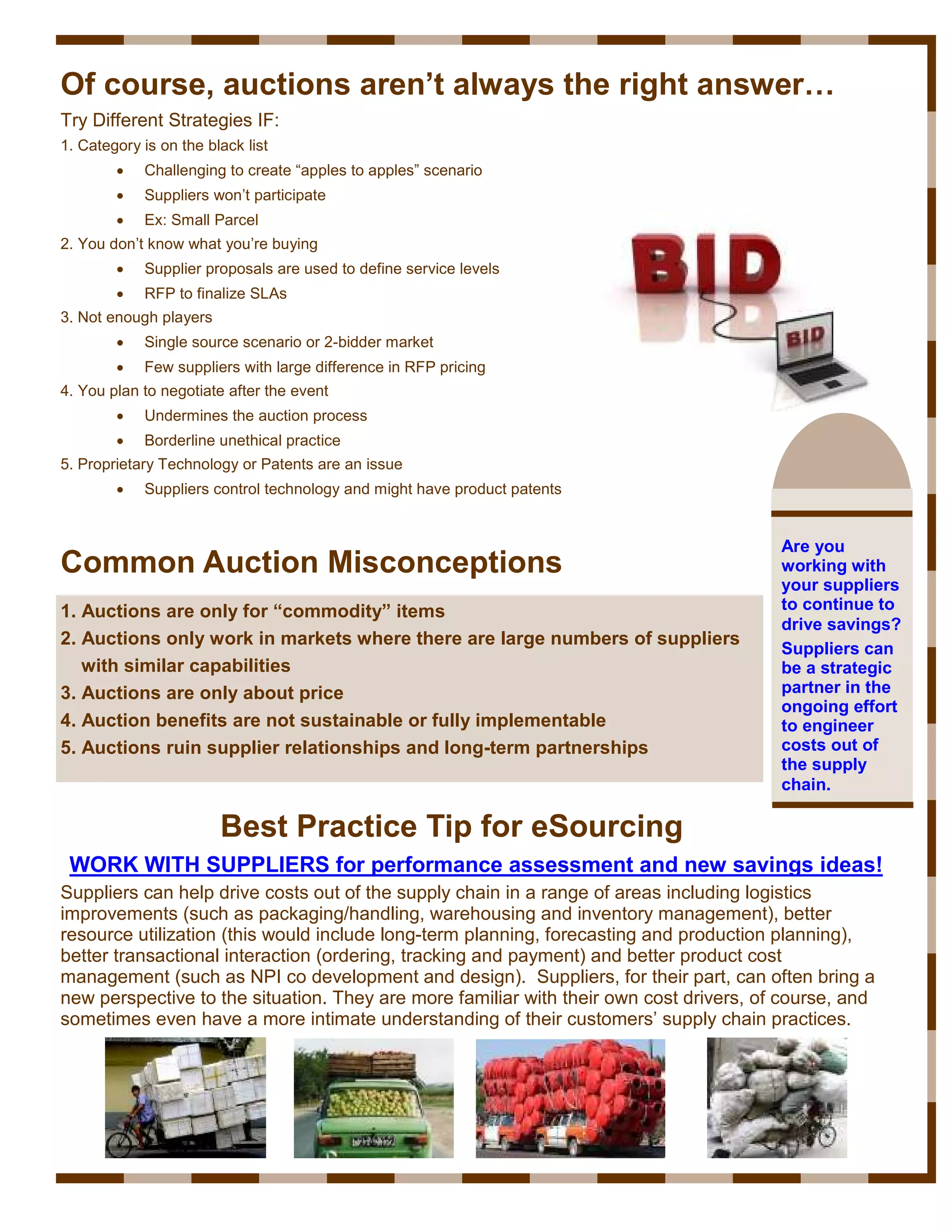 Ariba Knowledge Nuggets: Reverse Auctions | PDF