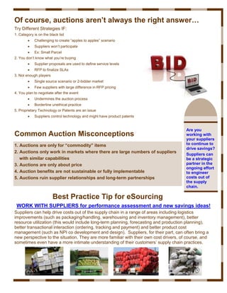 Ariba Knowledge Nuggets: Reverse Auctions | PDF