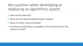 Bias in algorithmic decision-making: Standards, Algorithmic Literacy ...