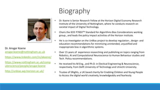 Bias in algorithmic decision-making: Standards, Algorithmic Literacy ...