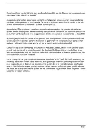 Akoestische gitaar om mee te beginnen ? | PDF