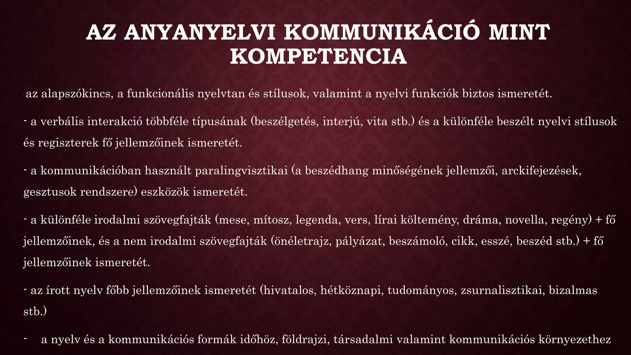 A kommunikációs kompetencia elemei | PPTX