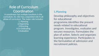 Role of curriculum coordinator planningpptx | PPTX
