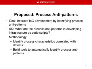 Characteristics of Defective Infrastructure as Code Scripts in Continuous Deployment | PPT