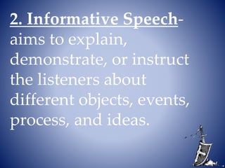 Types of speeches according to PURPOSE | PPTX