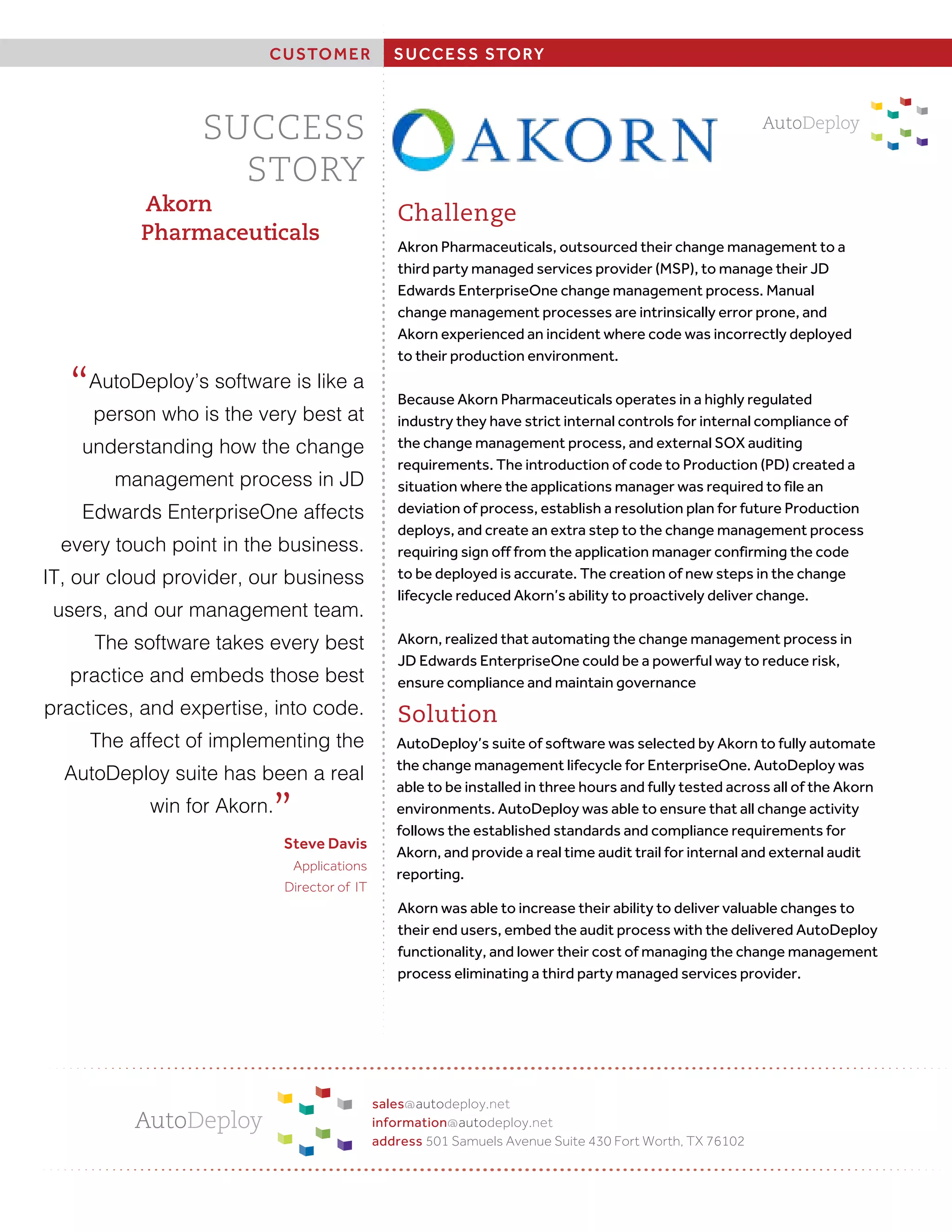 Akorn Pharmaceutical Success Story | PDF | Business | Business and Finance