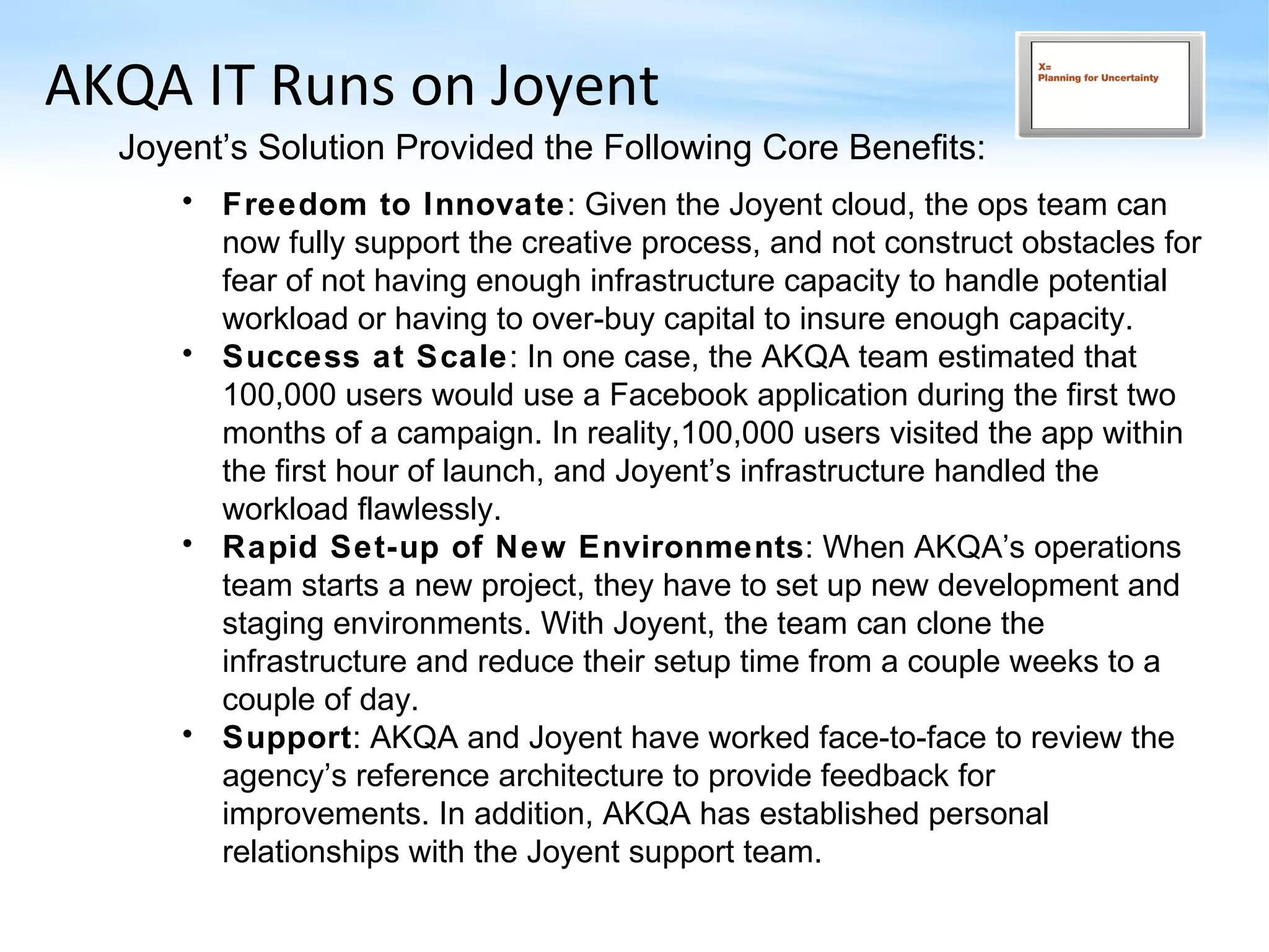 Akqa On Joyent | PPT