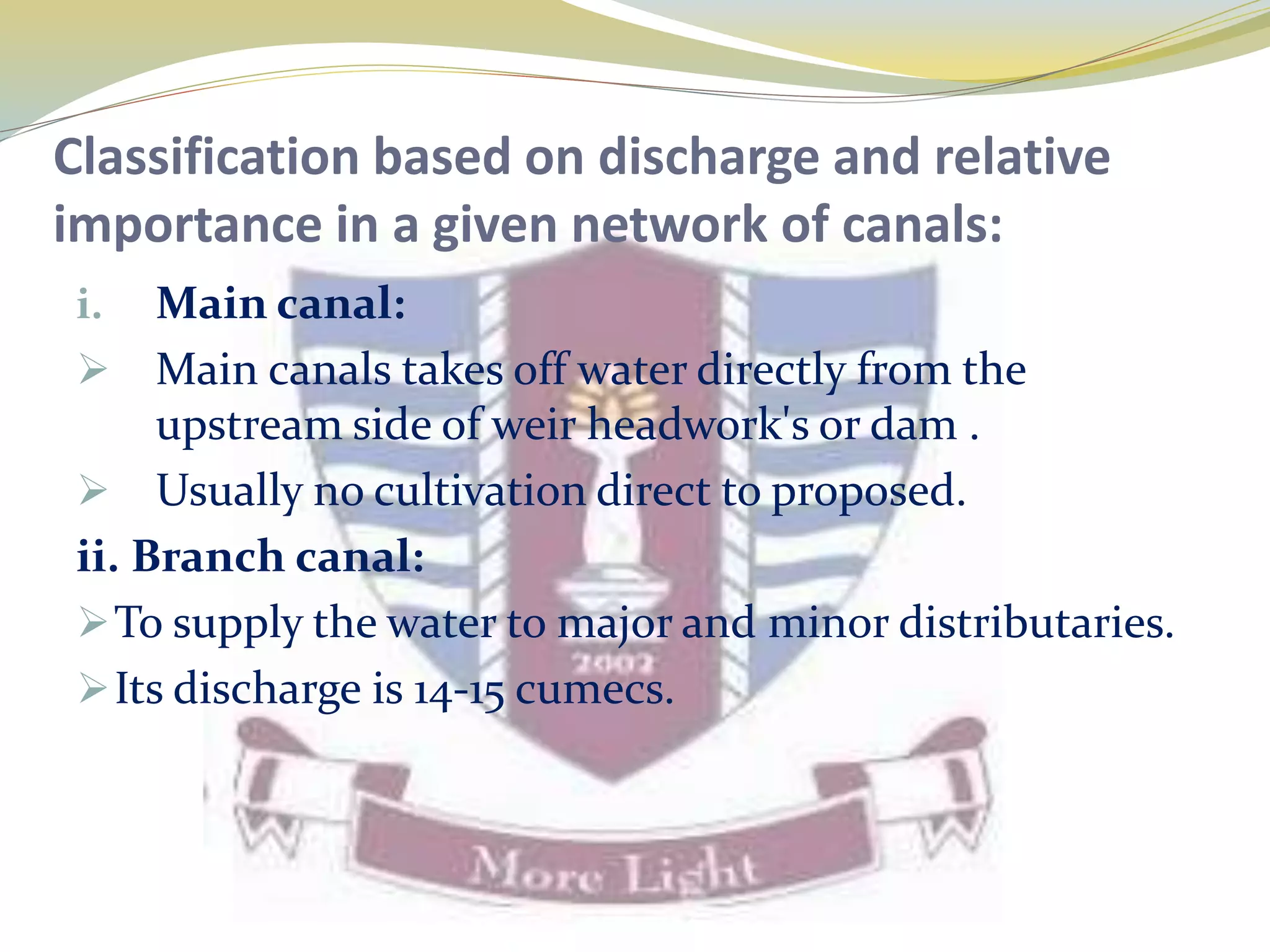 types of canal | PPTX | Geography | Science