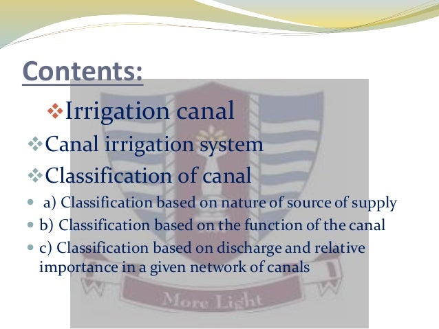 types of canal