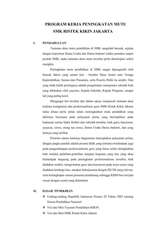 Program Peningkatan Mutu SMK Ristek Kikin | PDF