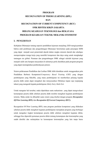 Akreditasi rpl & rcc (penilaian) | DOC