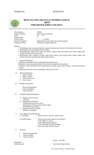 Akreditasi rpp fisika xi kikin | DOC