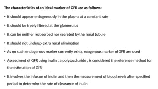 Renal Function Tests of the human kidney | PPTX