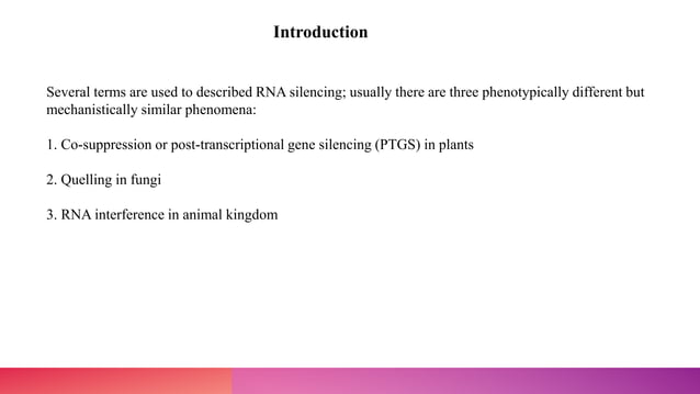 RNA interference & its application | PPTX