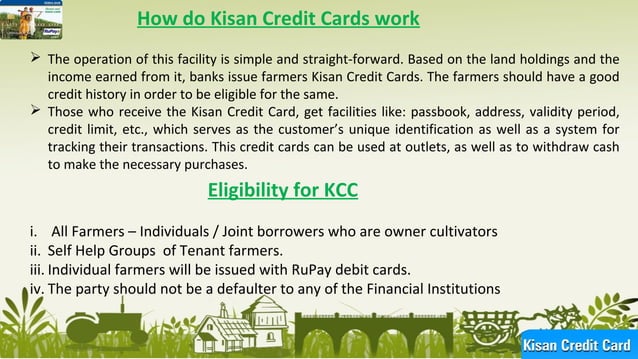Kisan Credit Card | PPT | Credit Cards | Personal Debt