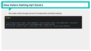 AKS backup with Velero and Workload Identities | PDF