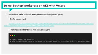 AKS backup with Velero and Workload Identities | PDF
