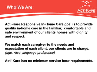ACTi-KARE Services Presentation | PPT